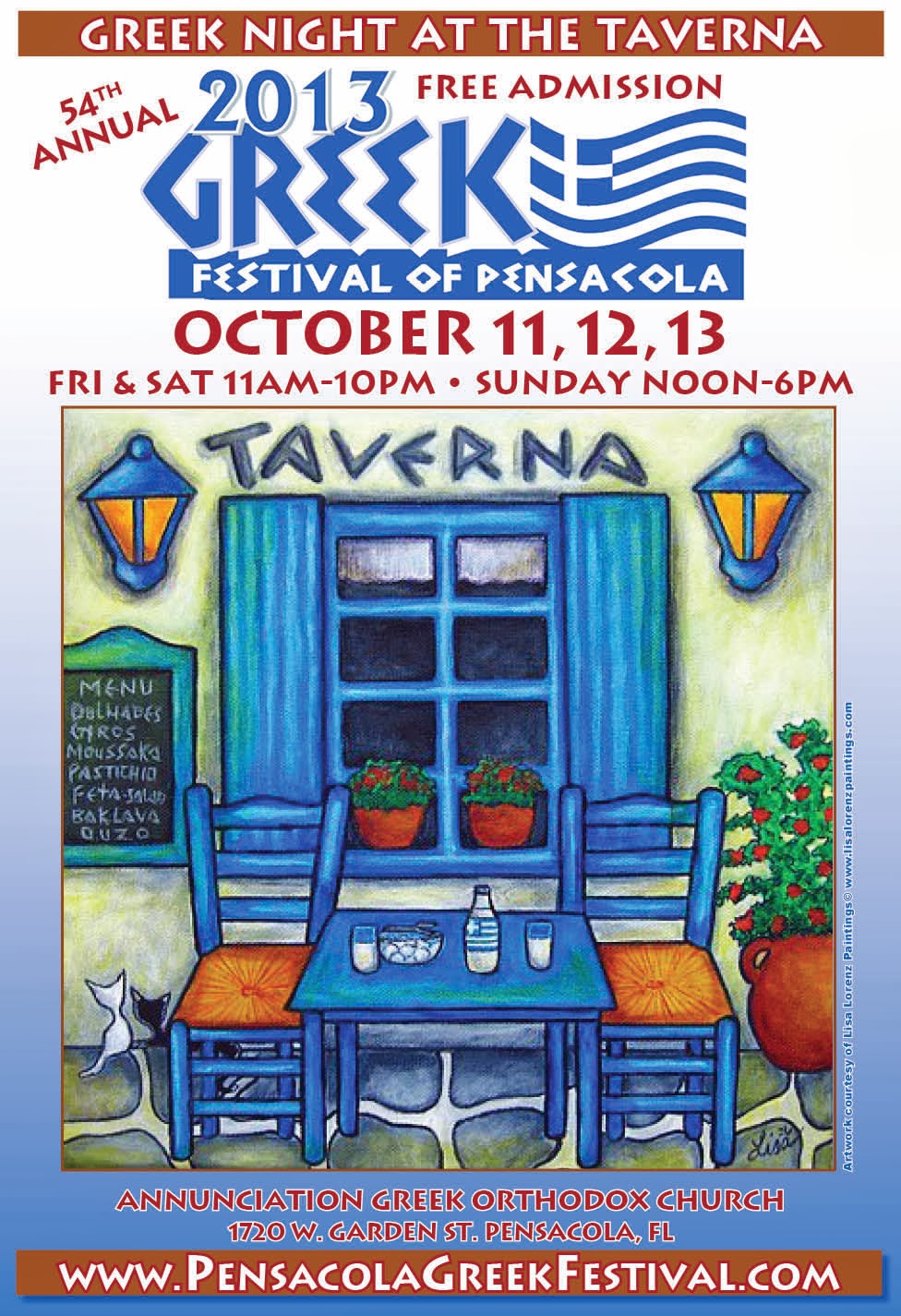 Lisa Lorenz Studio Blog: Greek Taverna Painting used Greek Festival